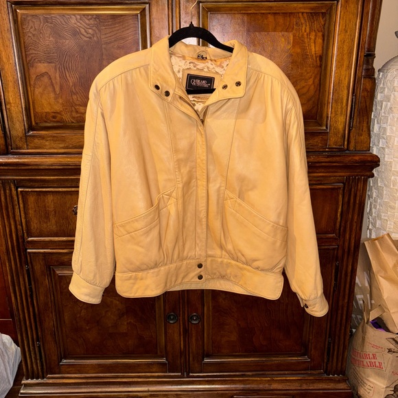 overland outfitters | Jackets & Coats | Vintage Overland Outfitters Light Tan Leather Jacket M ...